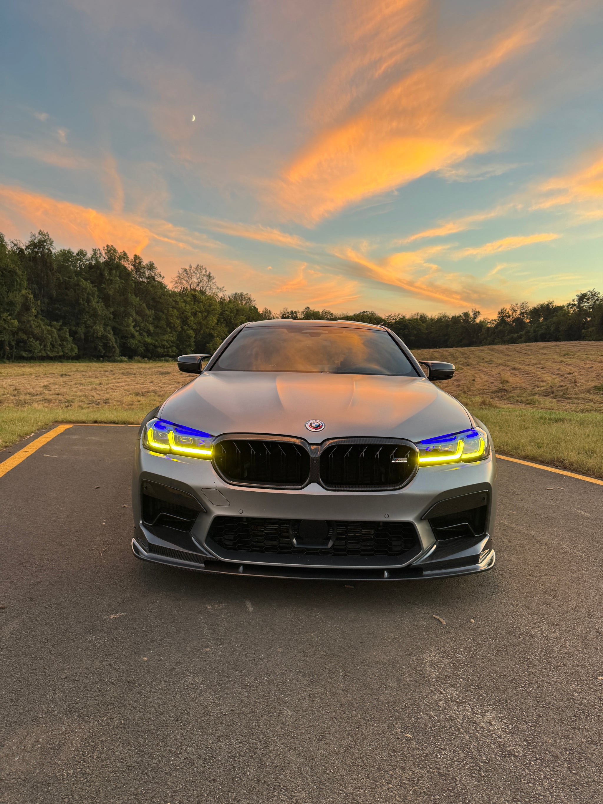 3D Carbon Fiber Front Splitter Lip 1 piece - BMW M5 F90/G30 LCI