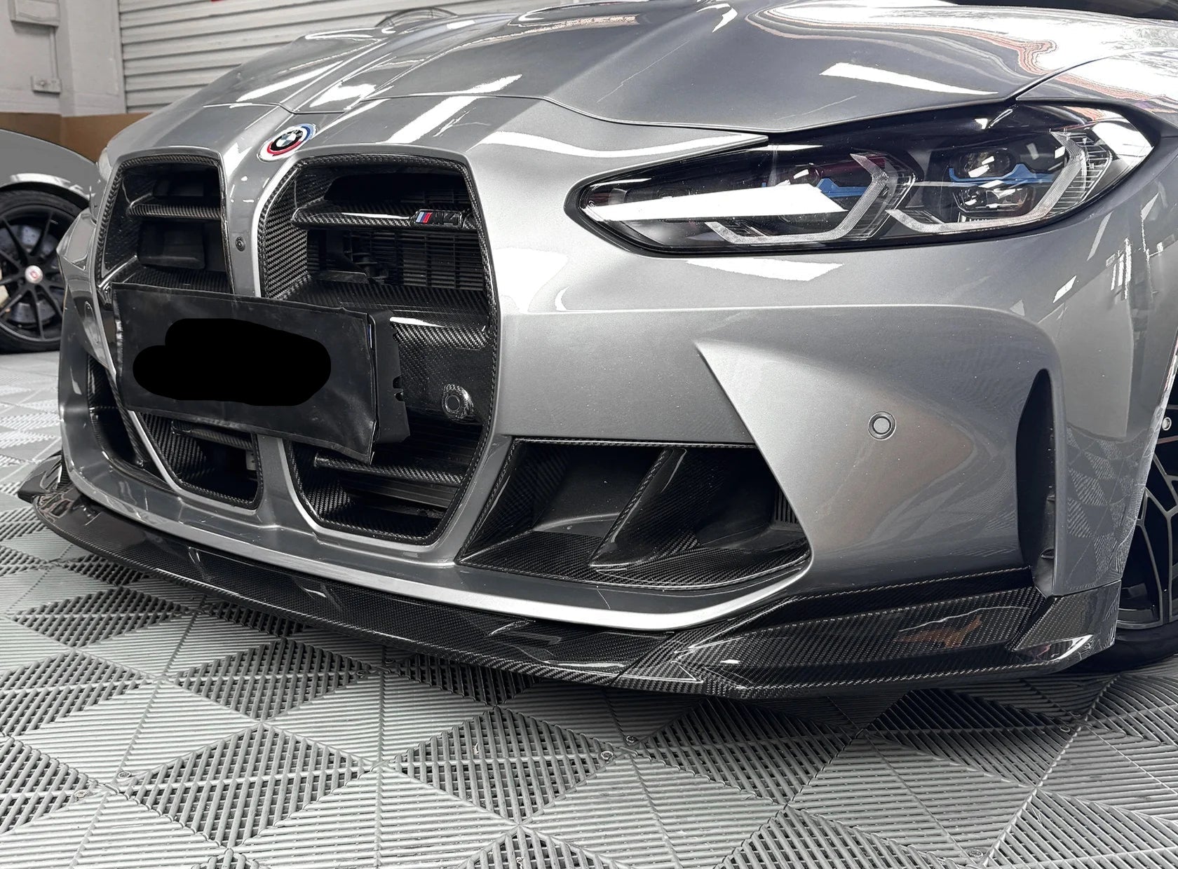 Pre-Preg Dry Carbon Fiber Front Lip R- V2 Style - BMW G80 & G81 M3 / G