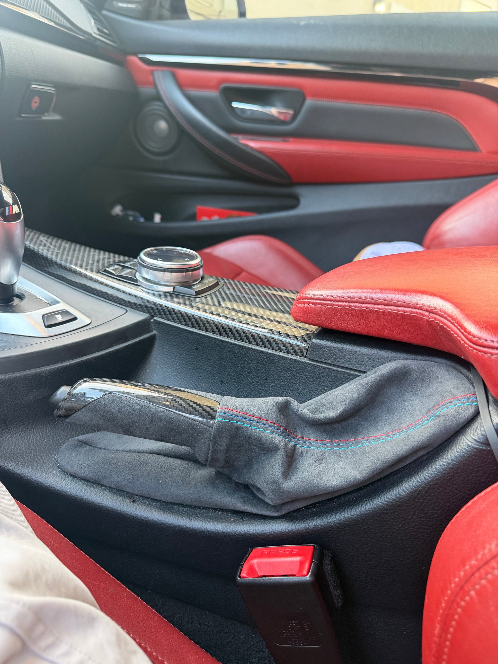Carbon Fiber Alcantara E Brake Handle w/ Boot replacement - BMW F Chas