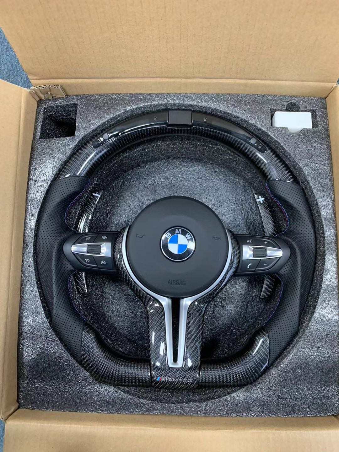 M Performance Carbon Fiber Steering Wheel w/ LED race display - BMW F