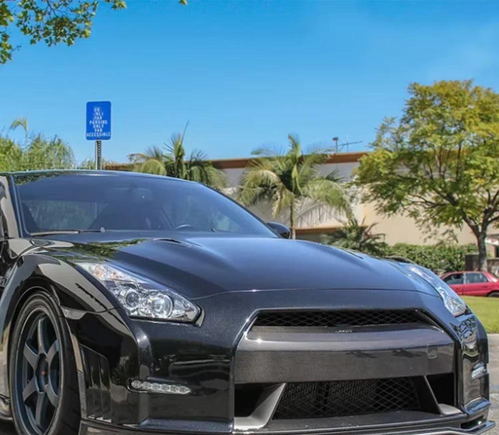 Carbon Fiber Front Bumper Nose Grille Cover - Nissan R35 GTR 2009-2011