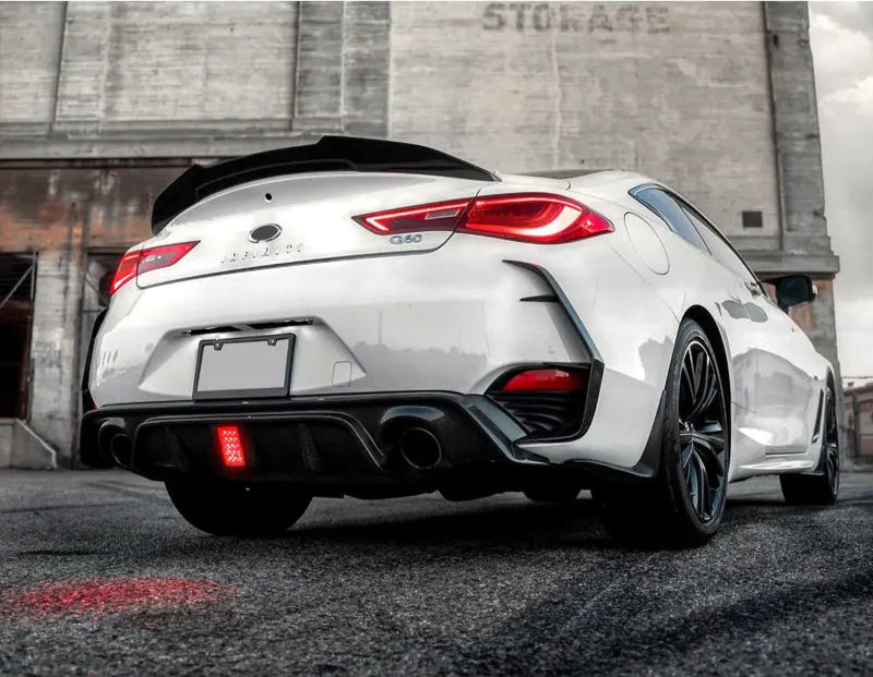 Carbon Fiber Rear Diffuser w/ LED Light - Infiniti Q60 2016-2022