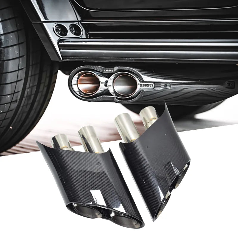 Carbon Fiber B Style Exhaust Tips - Mercedes Benz G-Class W463 W464 G6