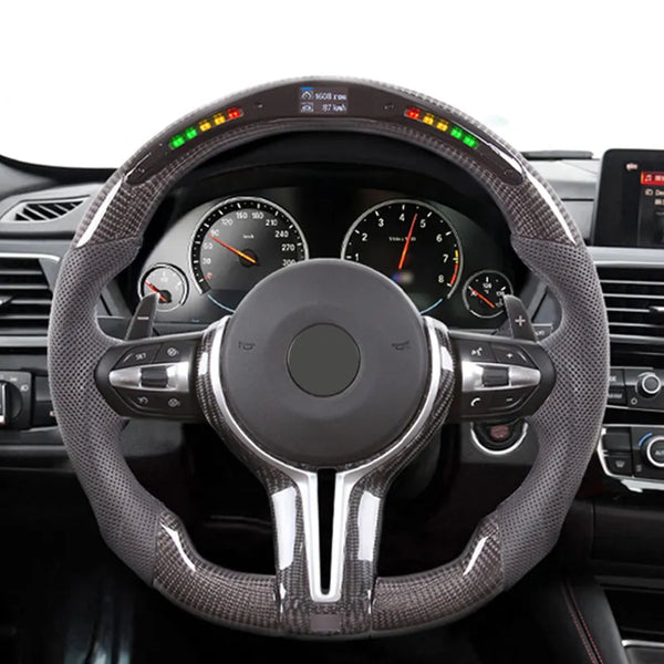 M Performance Carbon Fiber Steering Wheel w/ LED race display - BMW F ...