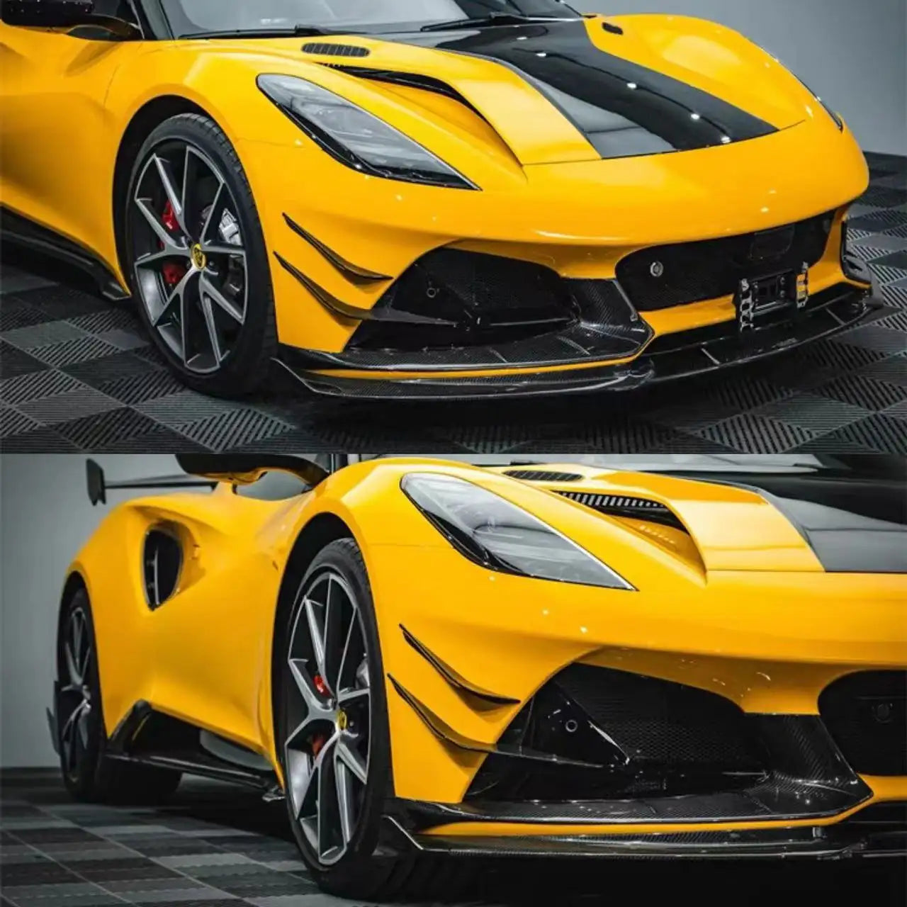 Performance Style Dry Carbon Fiber Front Canard - Lotus Emira 2022-202