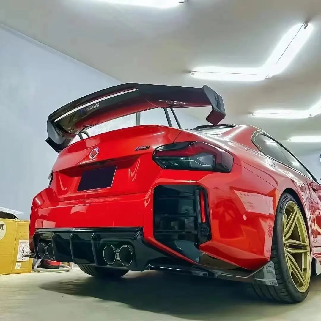 Prepreg Carbon Fiber PT Style Rear Trunk Swan neck Wing - BMW M2 G87
