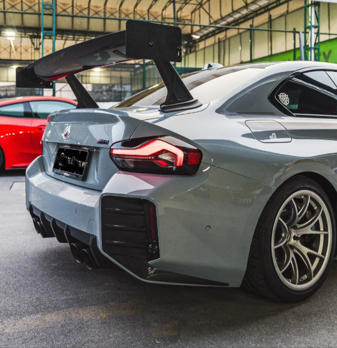 Prepreg Carbon Fiber V Style Rear Track Big Wing - BMW M2 G87 M3 G80 M