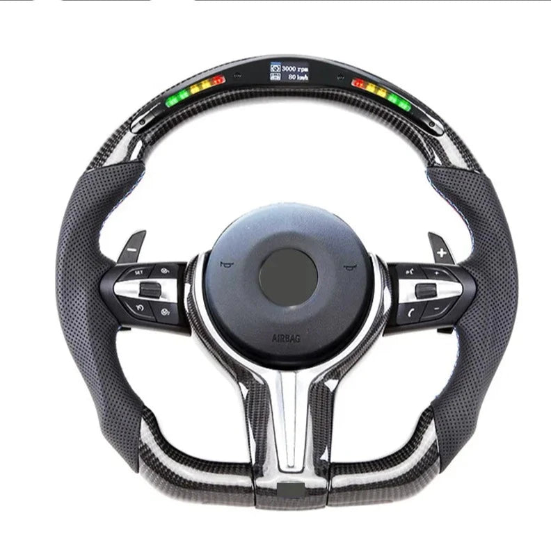 M Performance Carbon Fiber Steering Wheel w/ LED race display - BMW F ...