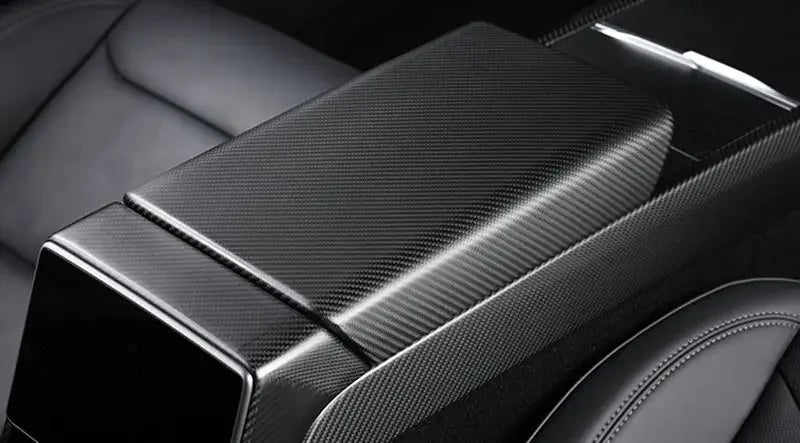 Dry carbon Fiber Armrest Overlay - Tesla Model 3 (HighLand 2024+) – The ...