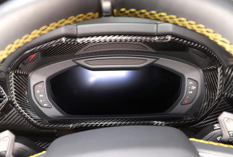 Dry Carbon Fiber Car Dashboard Trim Instrument Trim Cover - Lamborghin