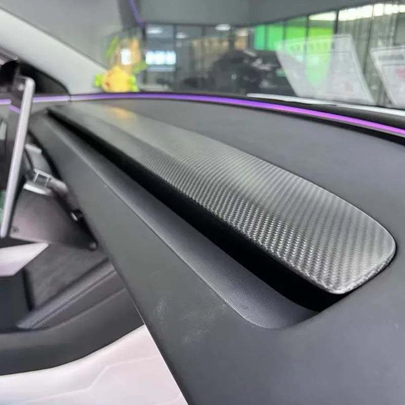 Carbon Fiber Center Console Dashboard Panel Trim Overlay- Tesla Model