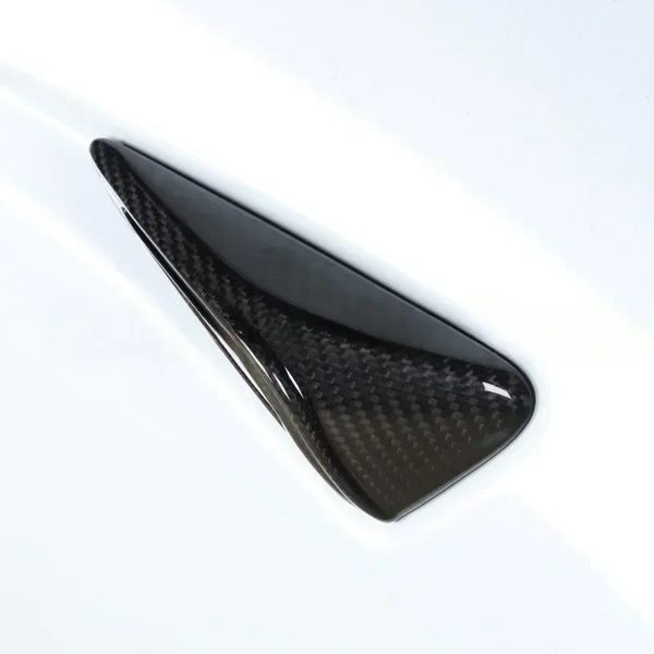 Carbon Fiber Side Camera Cover Overlay - Tesla Model Y Model 3 Highlan ...