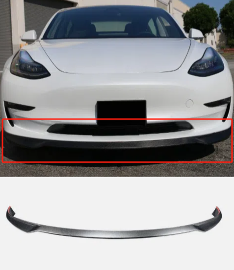 Carbon Fiber Front Bumper Lip Chin Splitter - Tesla Model 3 – The ...