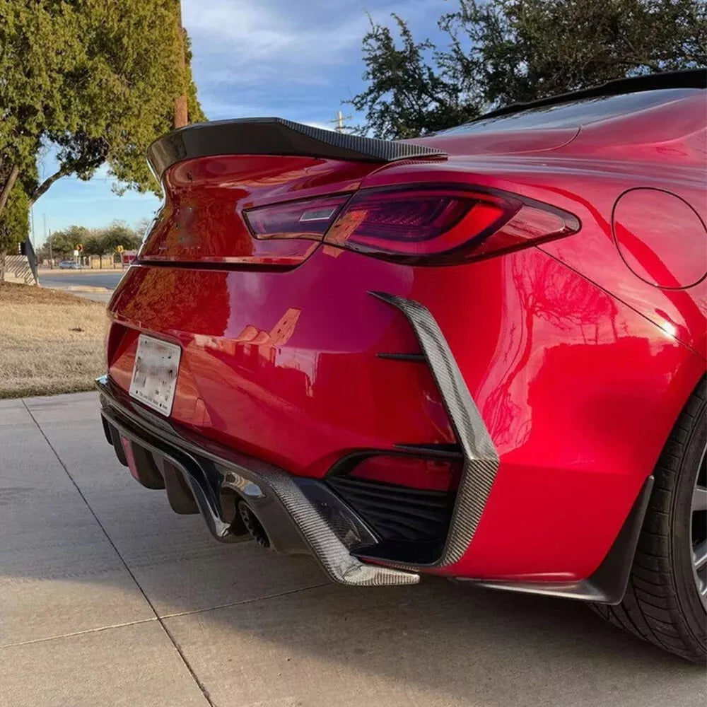 Carbon Rear Bumper Canard Fins C Blades - Infiniti Q60 Q60S 2016-22