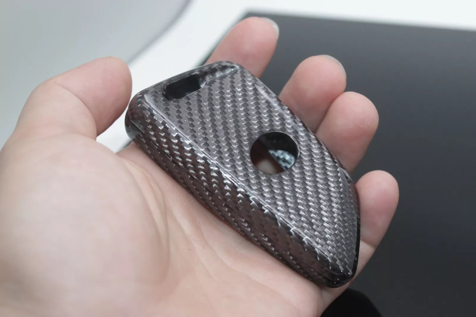 Carbon Fiber Keychain Key Fob Cover Holder - Toyota Supra GR