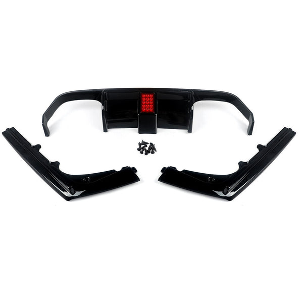 ABS Gloss Black V Style Rear Bumper Diffuser W/LED Brakelight - BMW M3 ...